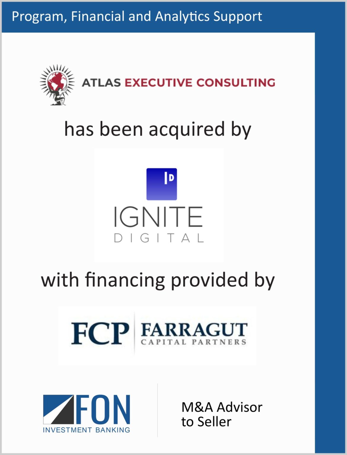 FON Corporate Finance represents Atlas Executive in its sale to Ignite Digital - FON Advisors
